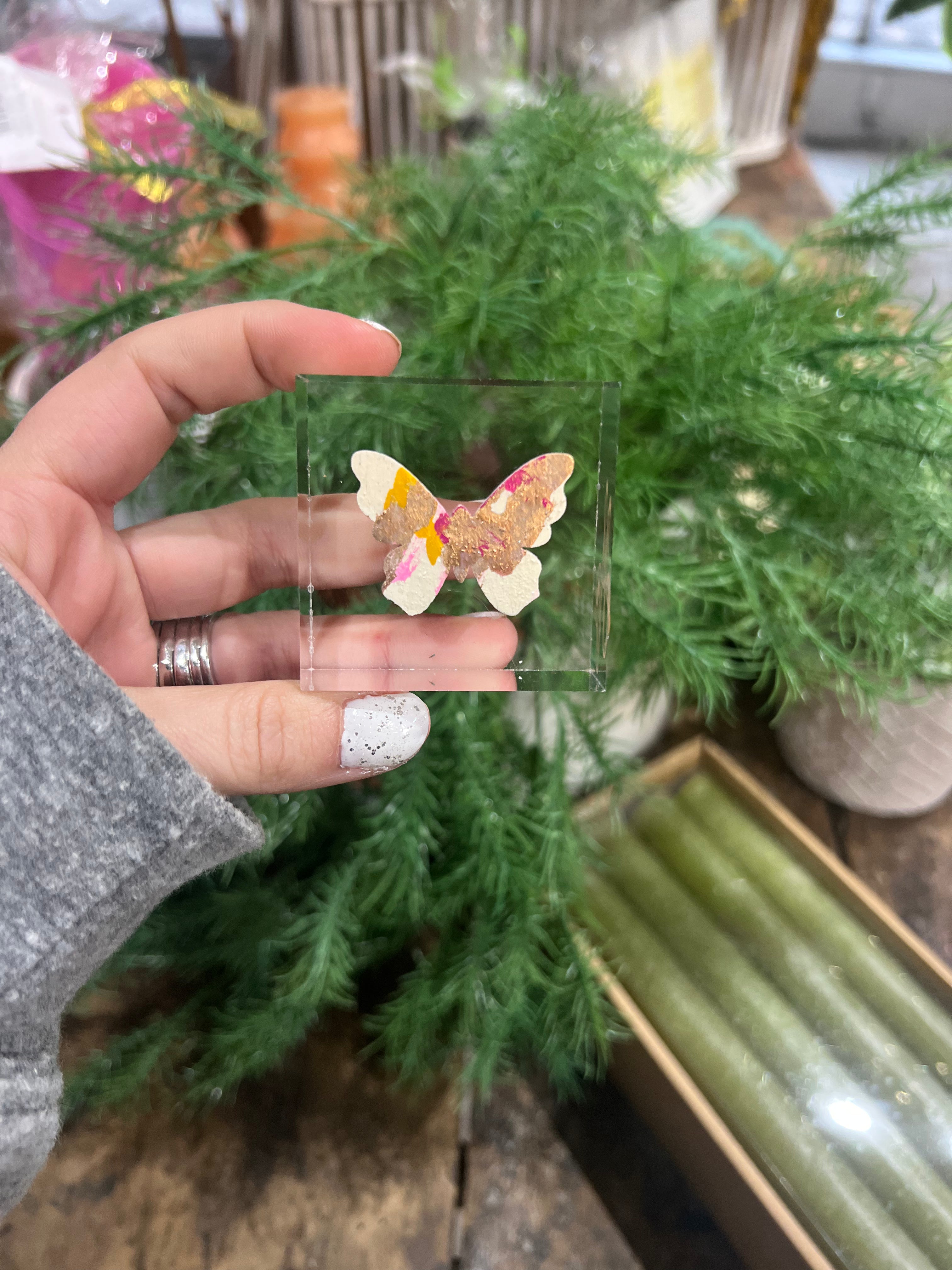 Butterfly Lucite Block – The Painted Petal